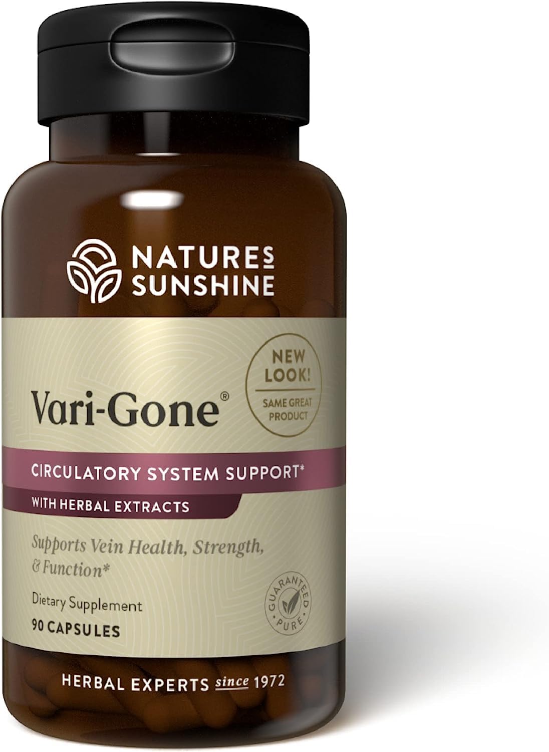 Nature's Sunshine Vari-Gone, 90 Capsules, Varicose Vein Supplements with 7 Powerful Herbs and Nutrients That Support Circulation for Vein Health, Strength, and Function