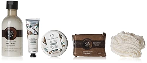 The Body Shop Lather & Slather Coconut Body Care Gift Set, for Dry Skin
