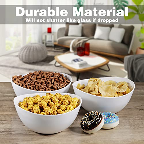 Tiawudi 10 Pack Large Salad Bowls, 48oz Plastic Serving Bowls for Salad, Ramen, Noodles, Soup, Oatmeal, Cereal, Snack, Popcorn, Kitchen Bowls, Microwave Safe