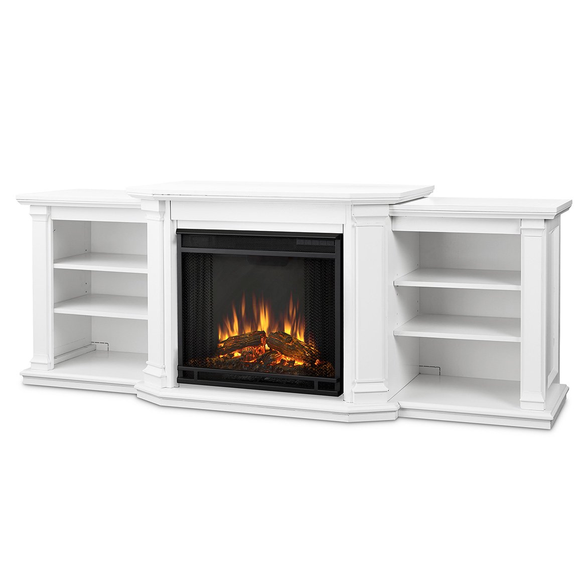 Real Flame 7930E-W Entertainment Valmont Electric Fireplace in White, Large