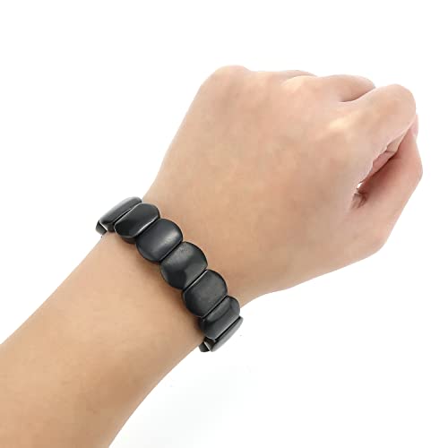 SZFMSWE shungite stones raw shungite bracelet (Inner diameter length2.5Inches)