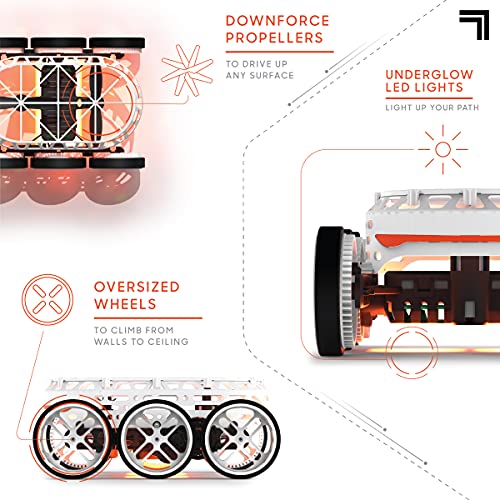 Sharper Image Remote Control Gravity Rover, Antigravity Floor Wall & Ceiling Crawler, Upside Down Driving Wireless RC Car, Black