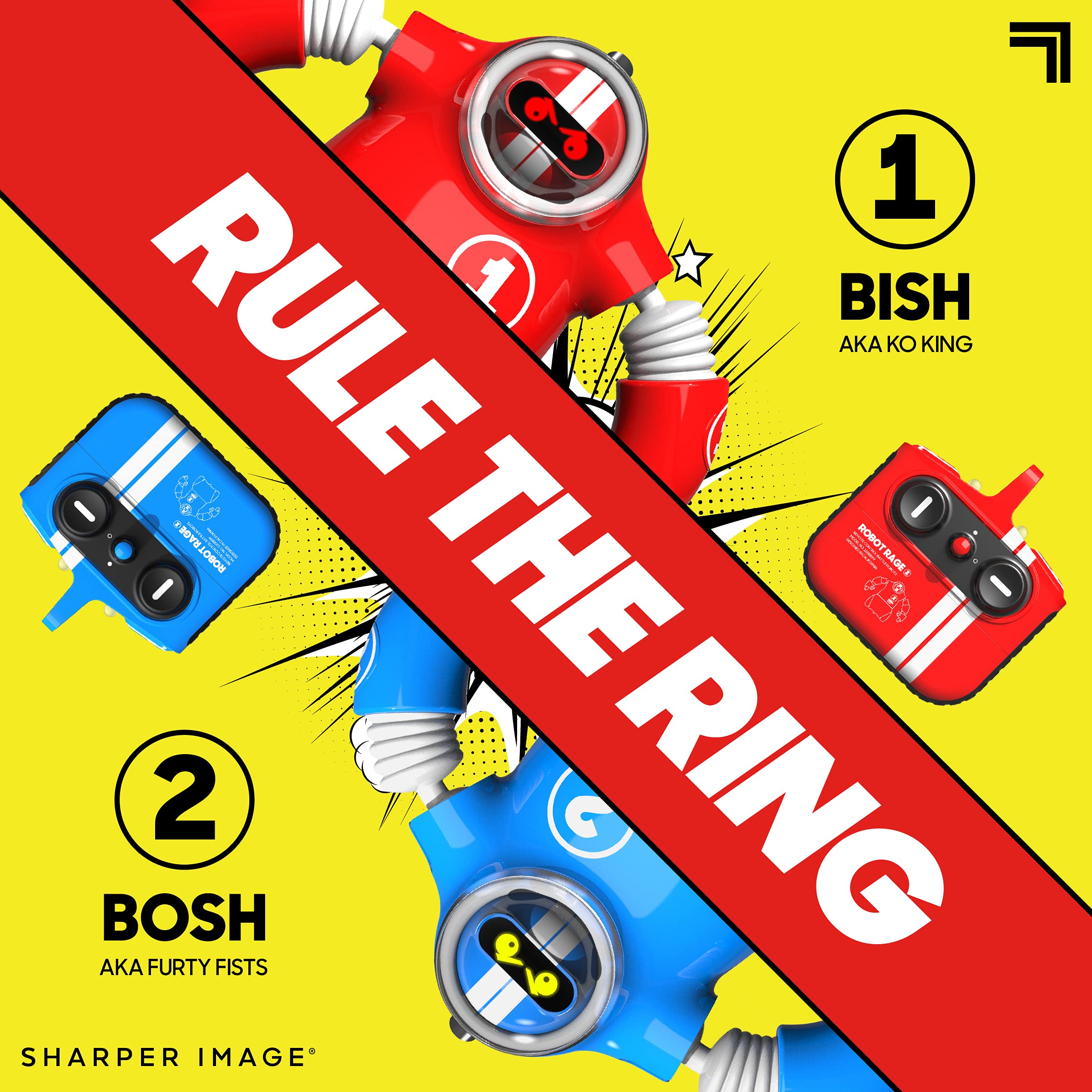 Sharper Image® Robo Rage Remote Control 2-Player Robot Fighting Set, Wireless Boxing Robots for Kids & Family, Fun Electronic Wrestling Toy with LED Lights & Sound Effects, Battle Activity Game