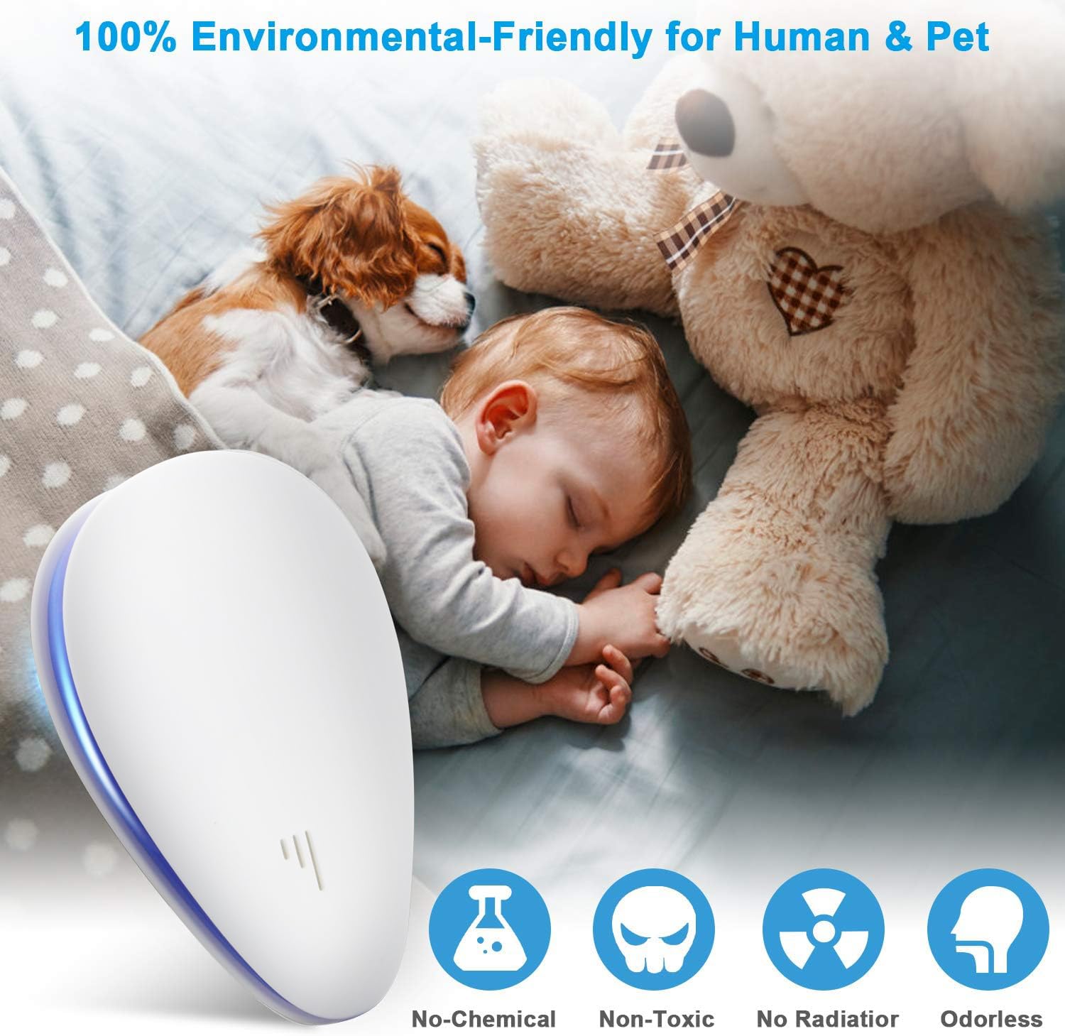 Ultrasonic Pest Repeller, VGODJIG Indoor Pest Control for Bug, Rondent, Mouse, Mosquito, Spider, Electronic Pest Repellent Ultrasonic Plug in for Home, Kitchen, Office, Warehouse, Hotel(6 Packs)