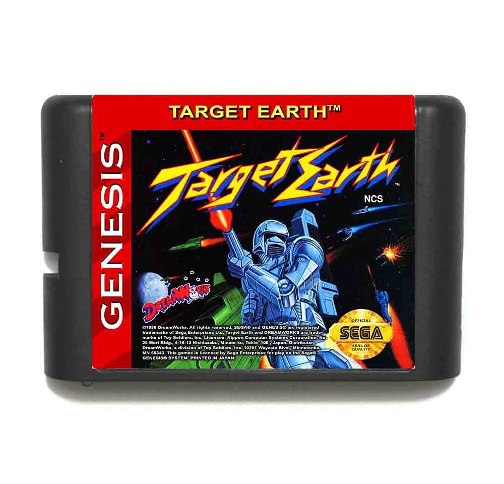Target Earth NTSC-USA Game Cartridge For 16 Bit Sega Mega Drive For Genesis (Black)
