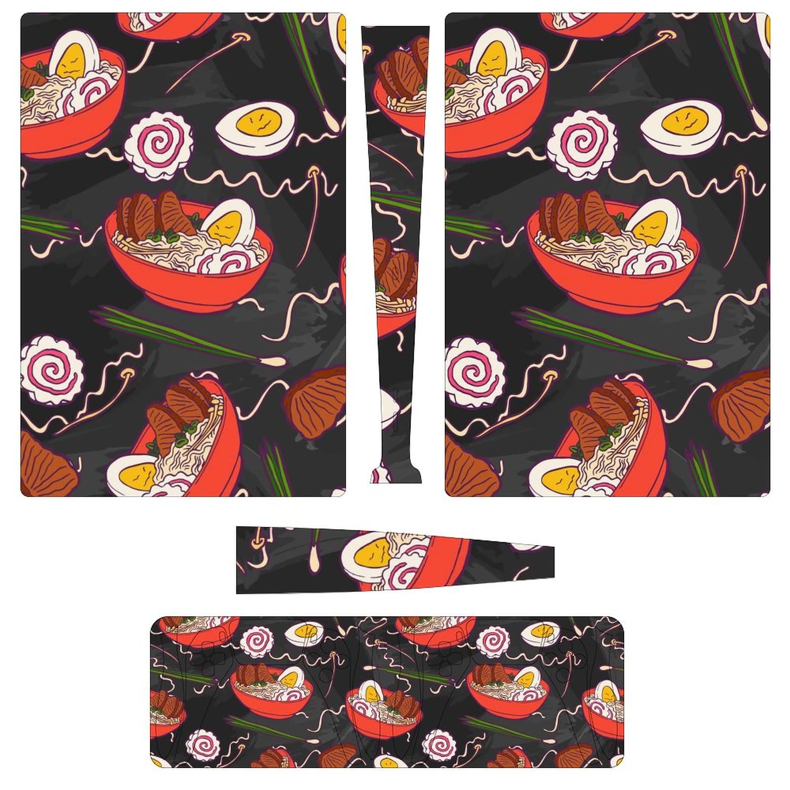 Vintage Ramen Full Protective Skin Cover Design Wrap Decal Sticker Compatible with PS5 Digital Edition Console and Controller