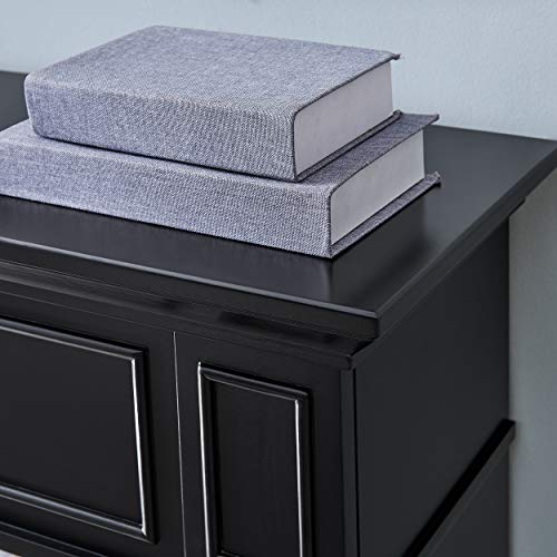 SEI Furniture Drovling Marble Tiled Electric Fireplace, Black-White-Gray