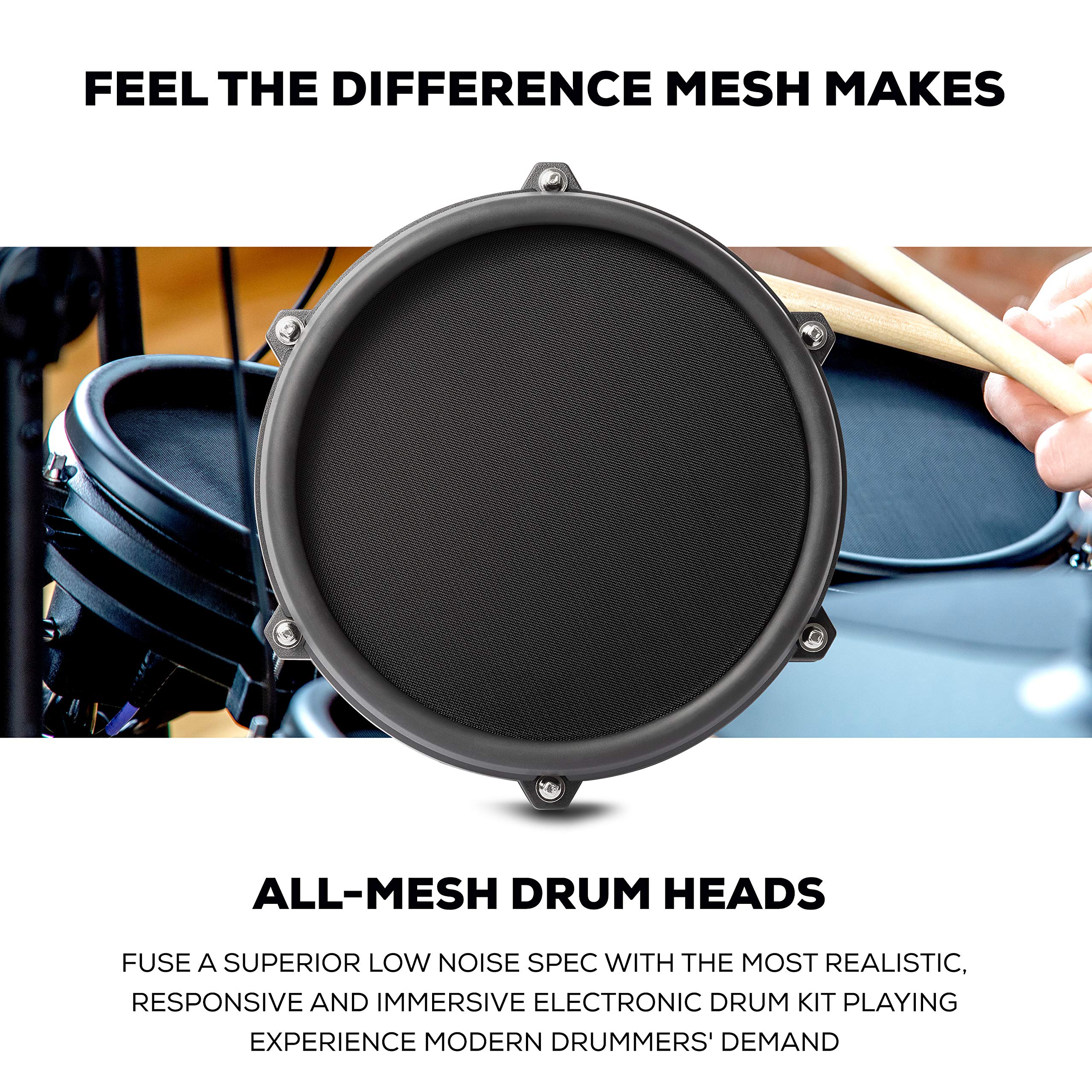 Nitro Mesh Kit - Eight-Piece Electronic Drum Kit with Mesh Heads(Renewed)