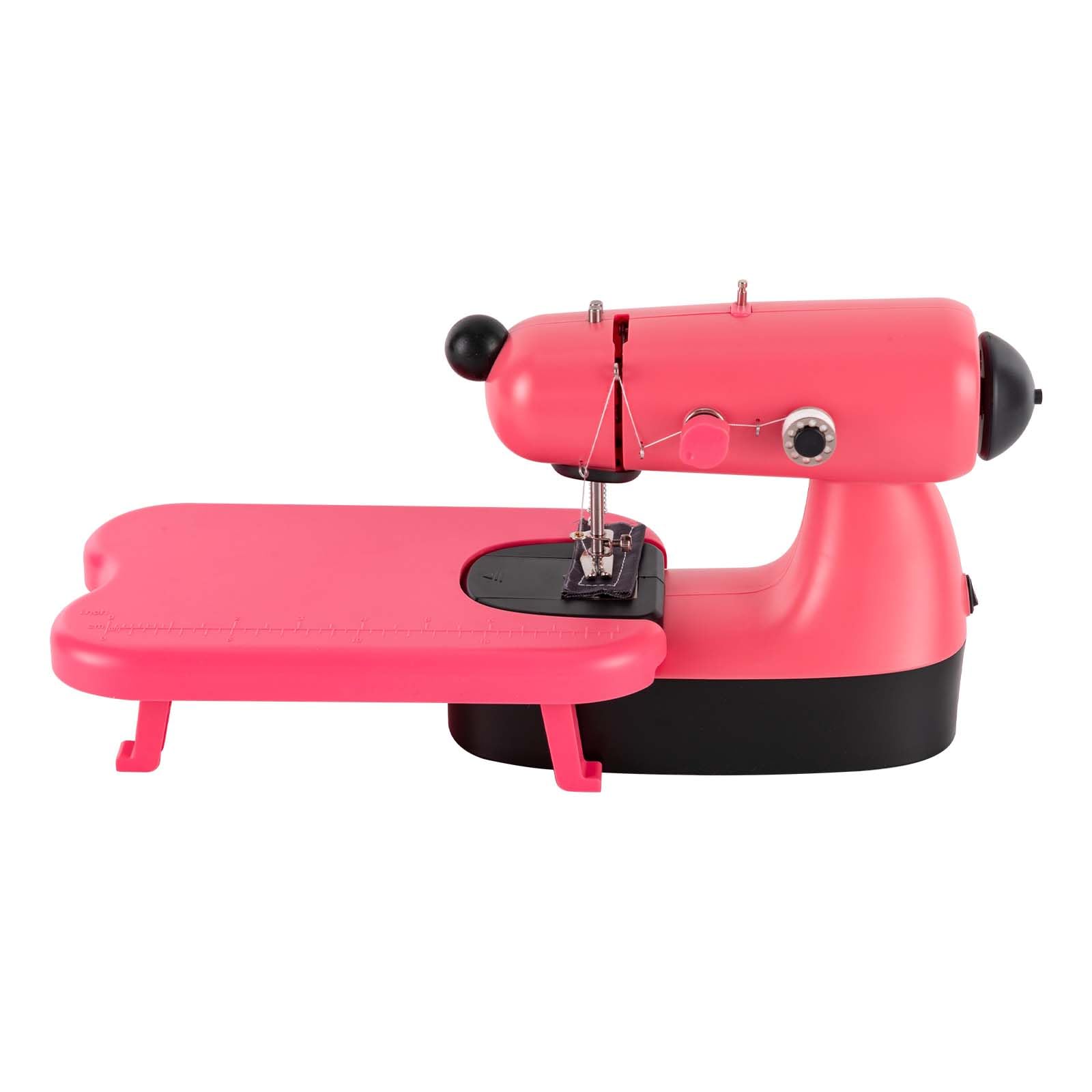 Mini Sewing Machine, Electric Countertop Sewing Machine with Extension Table, 2 Control Modes, Adjustable Tightness, Pink