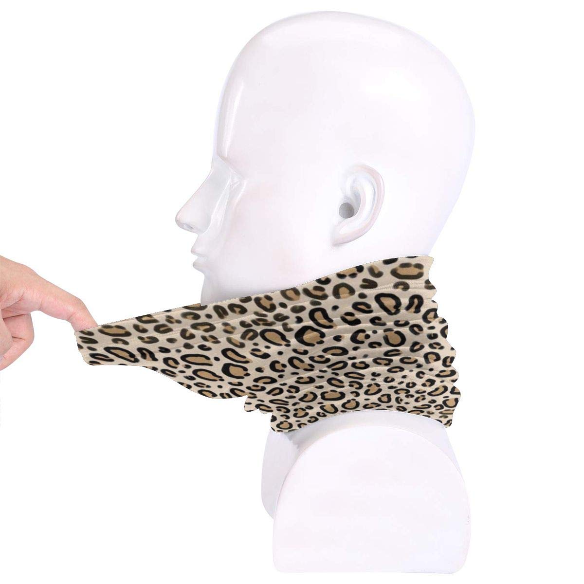 Neck Gaiter Warmer Windproof Mask Dust - Free UV Face Mask - Leopard Print Tan Natural Animal Cheetah Safari Print