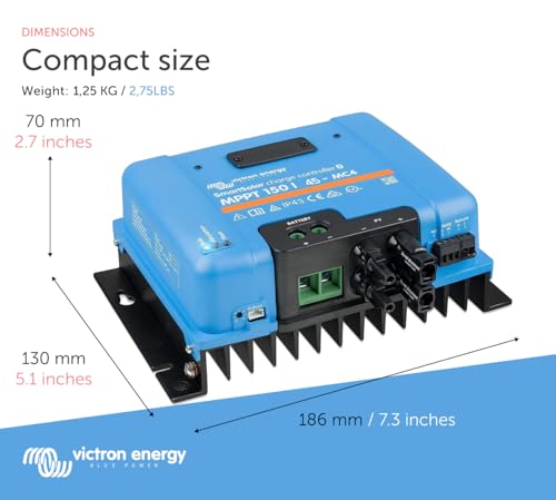 Victron Energy SmartSolar MPPT MC4 150V 45 amp 12/24/36/48-Volt Solar Charge Controller (Bluetooth)