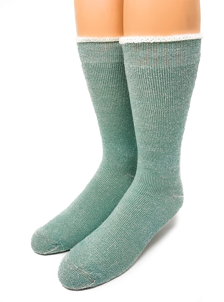 WARRIOR ALPACA SOCKS - Koze Kick Back Terry Lined Pure Alpaca Wool Socks For Men and Women (Medium, Pine Green)