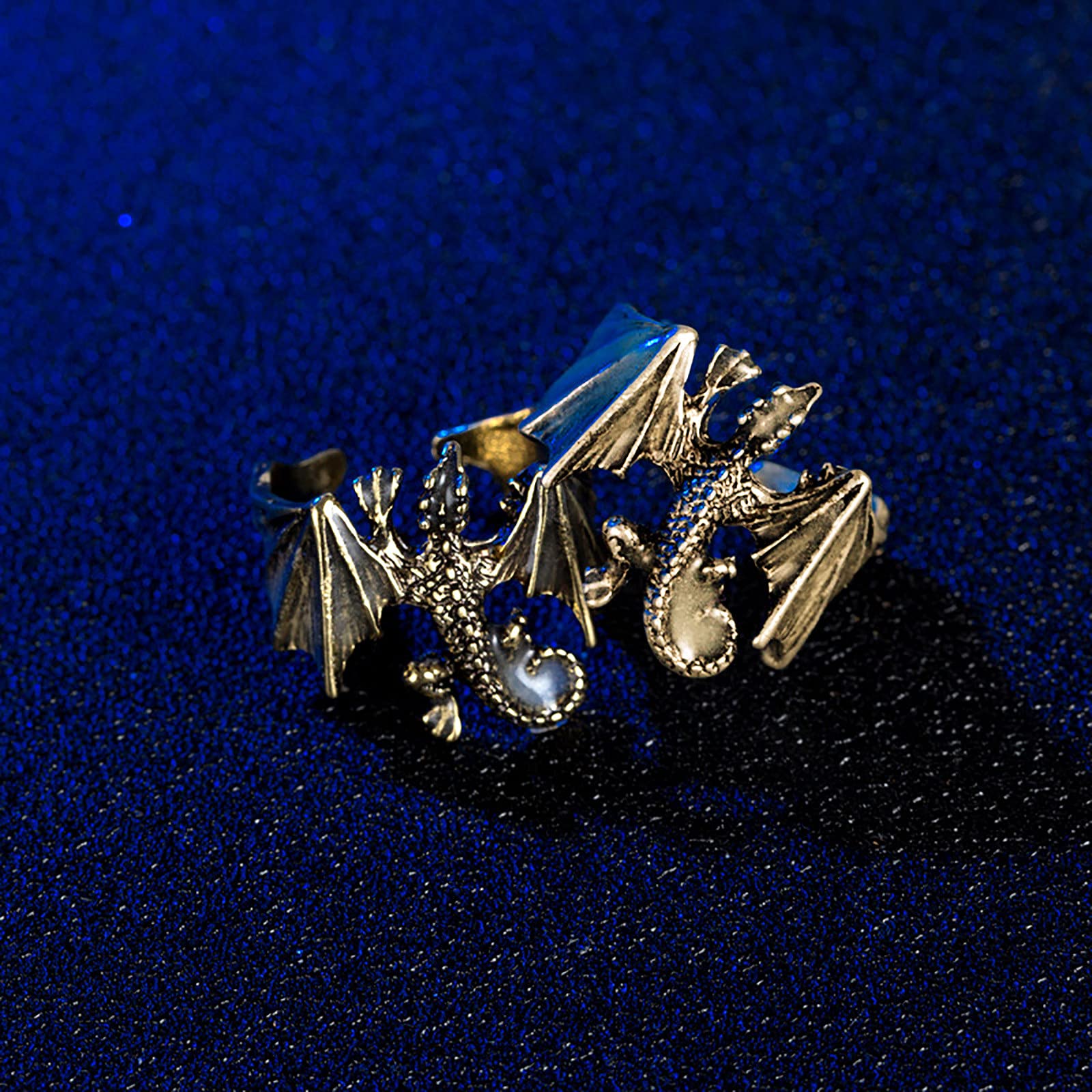 Vintage Luminous Punk Rings for Women Men Adjustable Open Rings Octopus Dragon Adjustable Stainless Steel Ring Gothic Stackable Rings Rings Retro