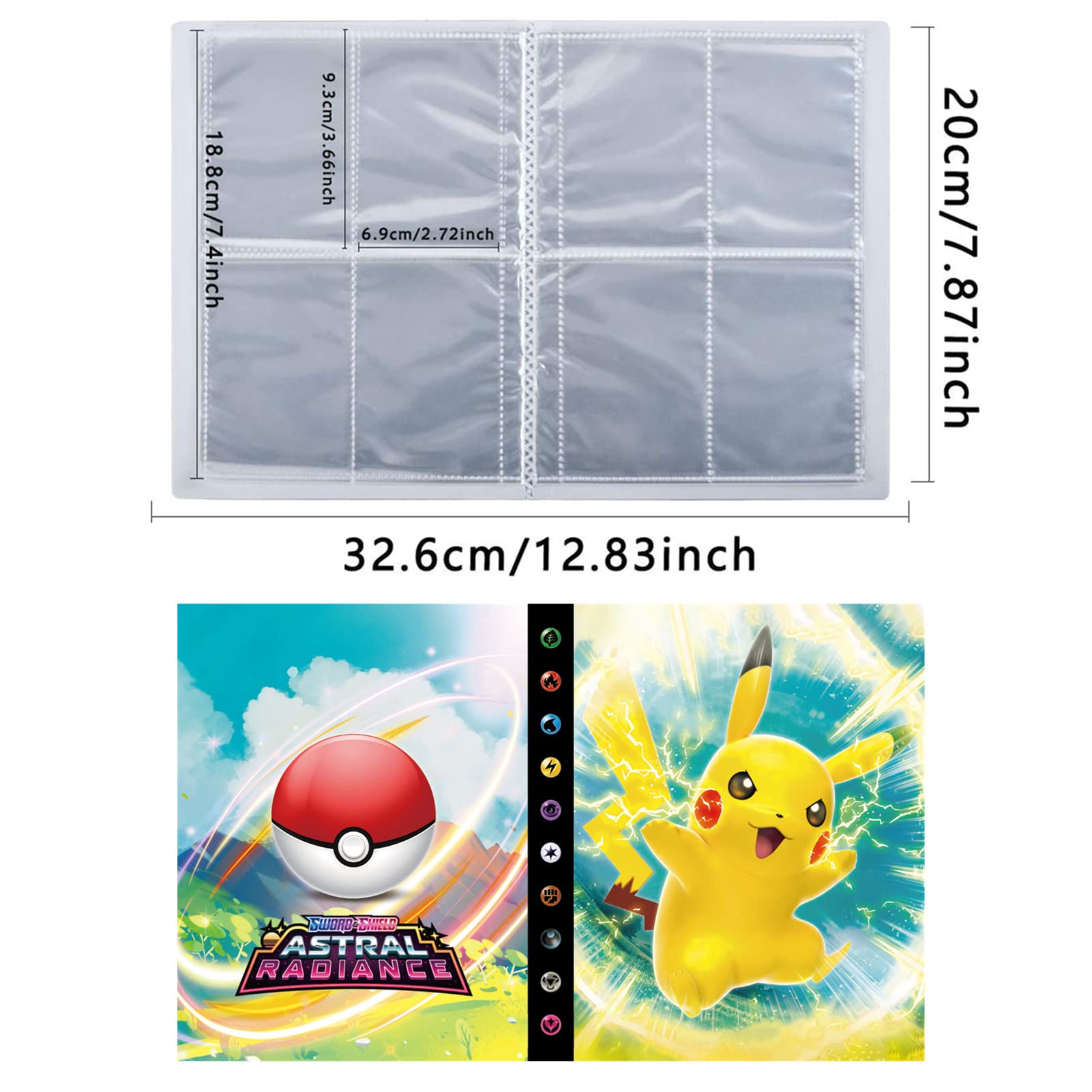 Trading Card Binder, Trading Card Storage Albums, Collection Card Binder, Card Folder, Trading Card Storage Cases, 30 pages Can Hold 240 Cards (240A2)