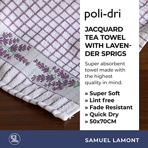 Samuel Lamont Poli Dri 100% Cotton Dish Towel - Lavender Sprigs