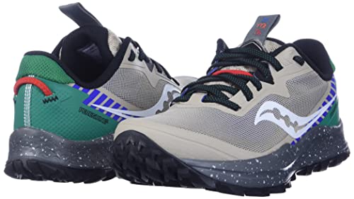 Saucony Women's Peregrine 11 Trail Running Shoe, Light Grey/Green, 10.5 M