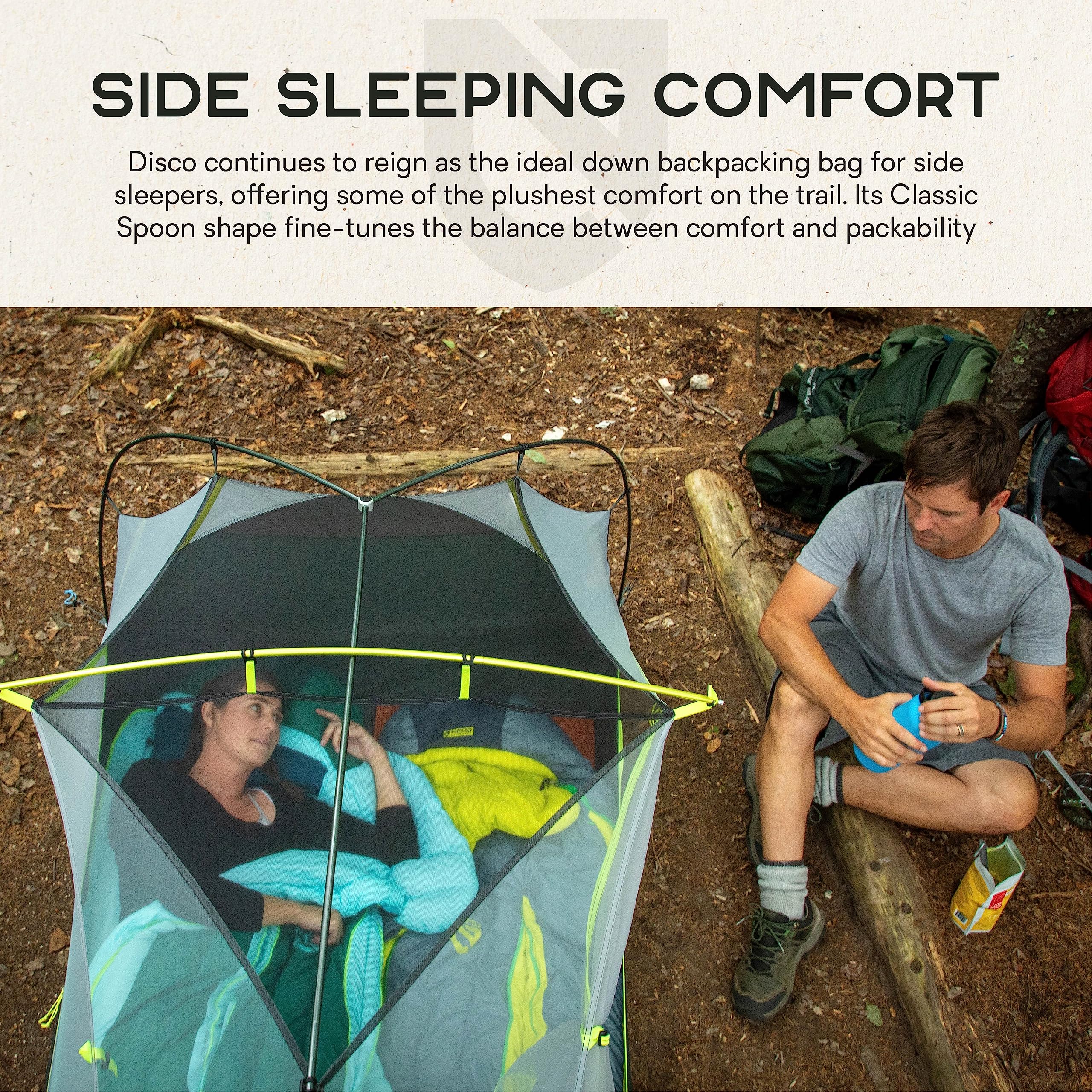 NEMO Disco Sleeping Bag | Plush Down Backpacking Sleeping Bag for Side Sleepers, Mens 15 Long
