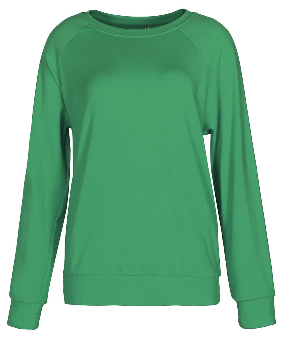Roselux Women's Crewneck Raglan Long Sleeves Shirts Soft Comfy Casual Sweatshirts ST Patrick's Day Tops Green XL