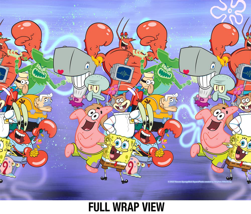 Spongebob OFFICIAL Spongebob Character Group 24 oz Insulated Canteen Water Bottle, Leak Resistant, Vacuum Insulated Stainless Steel with Loop Cap