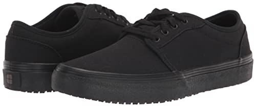 Shoes for Crews Merlin, Men's, Women's, Unisex Slip Resistant Canvas Work Shoes, Water Resistant, Black, Men's 9.5 / Women's 11