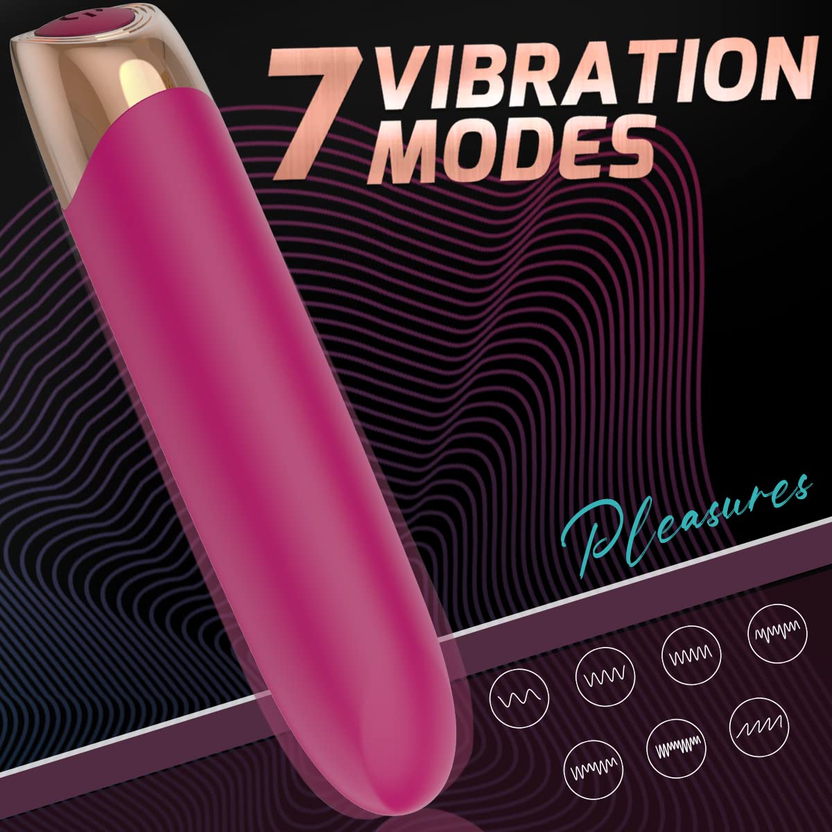 Mini Small Bullet Vibrator (Full Silicone) for Precise Stimulation, G Spot Dildo Vibrators Clitorals Stimulator with 7 Vibration, Rose Sex Toy Vibrator for Women Couple