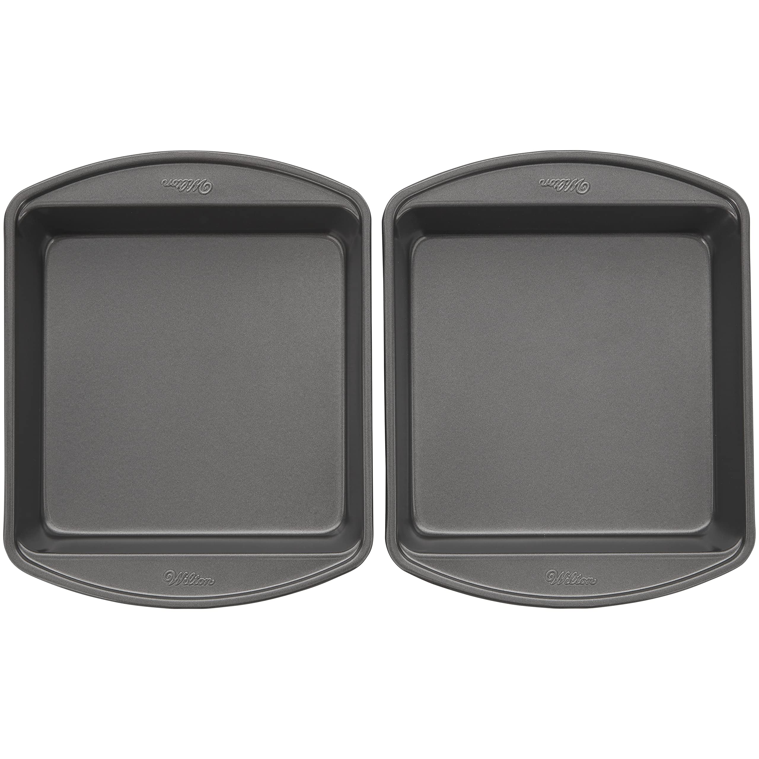 Wilton Perfect Results Premium Non-Stick 8-Inch Square Cake Pans, Set of 2, Steel Bakeware Set & Perfect Results Premium Non-Stick Bakeware Muffin Pan & Cupcake Pan, 12-Cup, Steel