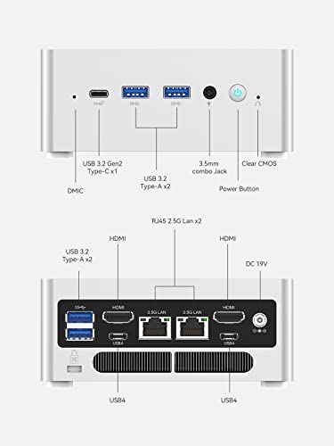 MINISFORUM Venus Series NPB6 Mini PC, 13th Gen Core i7-13620H Small Computer, 32G DDR5+1TB PCIe4.0 SSD, 2X HDMI(4K)+2X USB4(8K) Output, 2X 2.5G RJ45 Port, 4X USB3.2 Small Form Factor