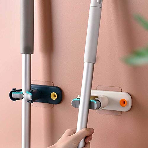 WYKDD 4pcs Bathroom Storage Rack Mop Holder Broom Hook Punch-Free Cleaning Tools Organizer Home Gadget for Home Shop