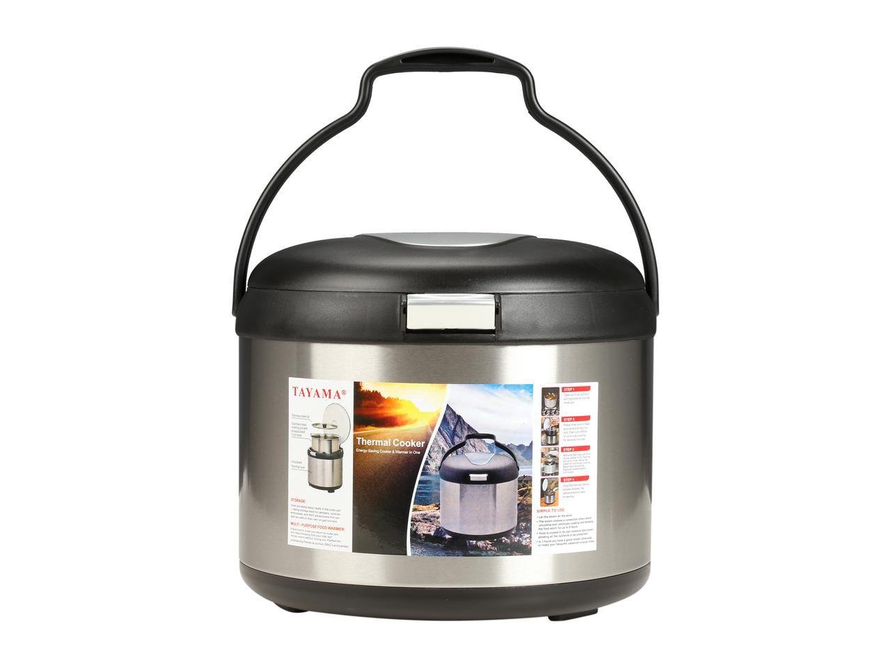Tayama TXM-50CF Energy-Saving Thermal Cooker, 5 L, Black
