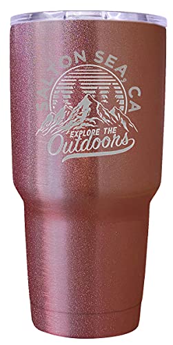 R and R Imports Salton Sea California Souvenir Laser Engraved 24 oz Insulated Stainless Steel Tumbler Rose Gold