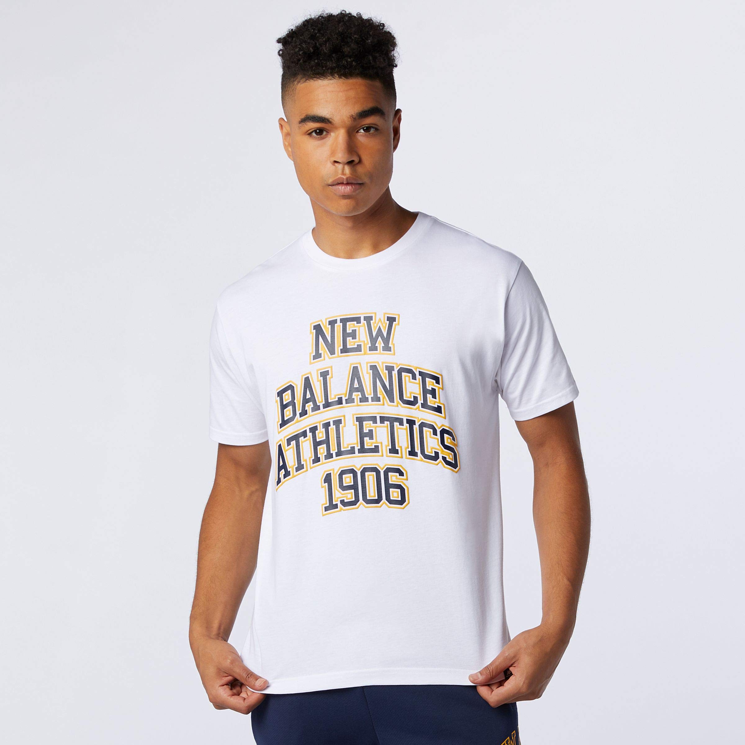 New Balance Men's NB Athletics Varsity Spec Short Sleeve, White, Medium