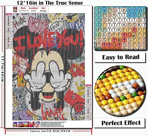 RYMILIE Diamond Painting Kits for Adults - Cartoon DIY 5D Diamond Art Kits Full Drill Diamond Dots Paintings with Diamonds Gem Art and Crafts Home Decor 12x16inch