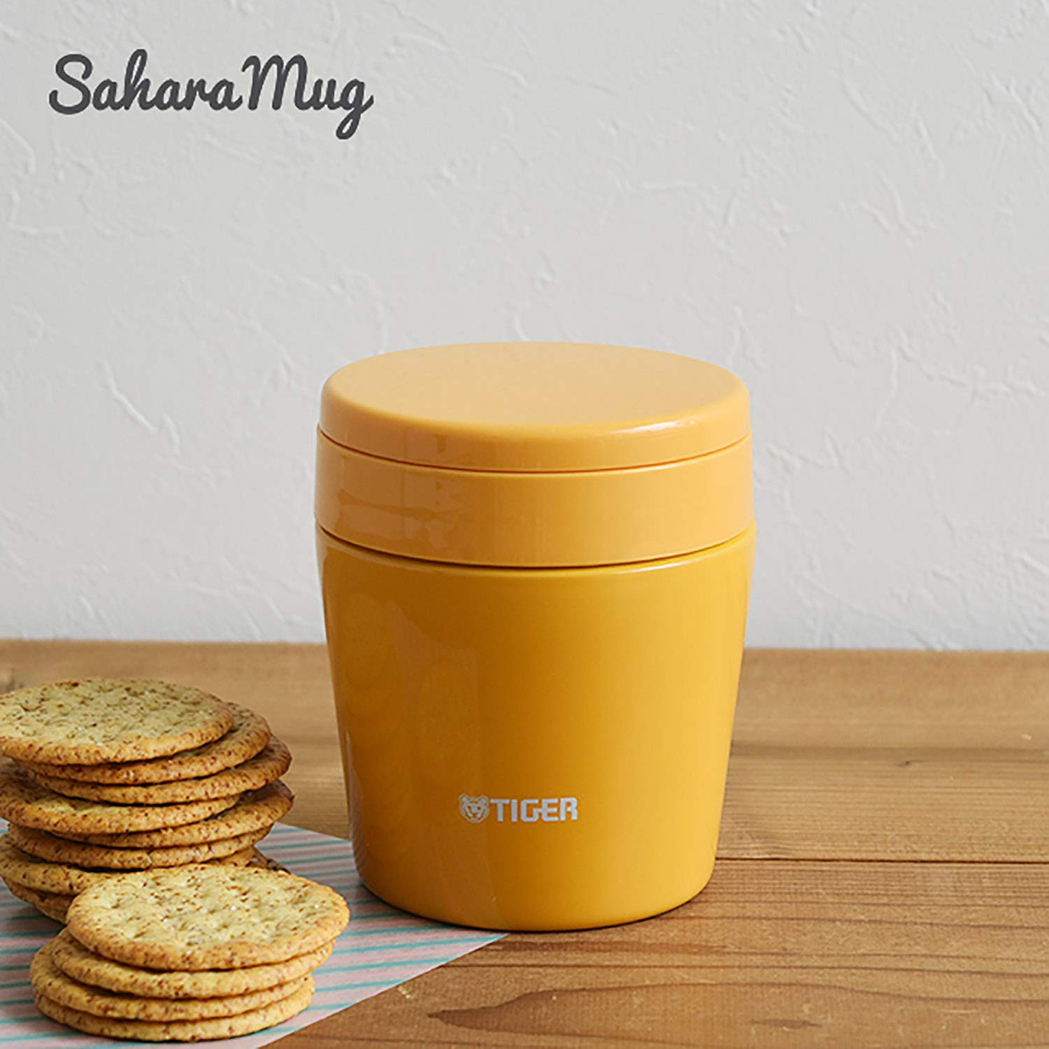 Tiger MCL-B025-YS Tiger Thermos Vacuum Insulated Soup Jar, 8.5 fl oz (250 ml), Thermal Lunch Box, Wide Mouth, Round Bottom, Saffron Yellow