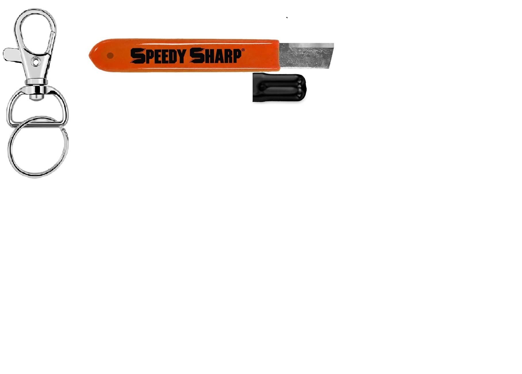 Speedy Sharp Carbide Knife Sharpener, Key Chain & Hook Ring included, Orange