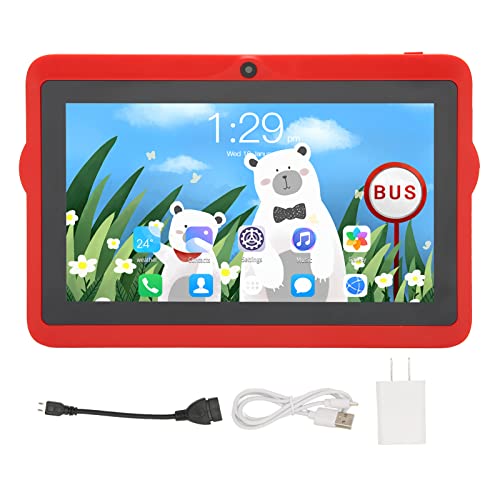 Yoidesu 7in Tablet, Kids Tablet 5G WiFi Dual Band 2GB 32GB 8 Cores CPU for 10, Dual Camera Single Speaker Tablet with Stand 100β240V (US Plug)