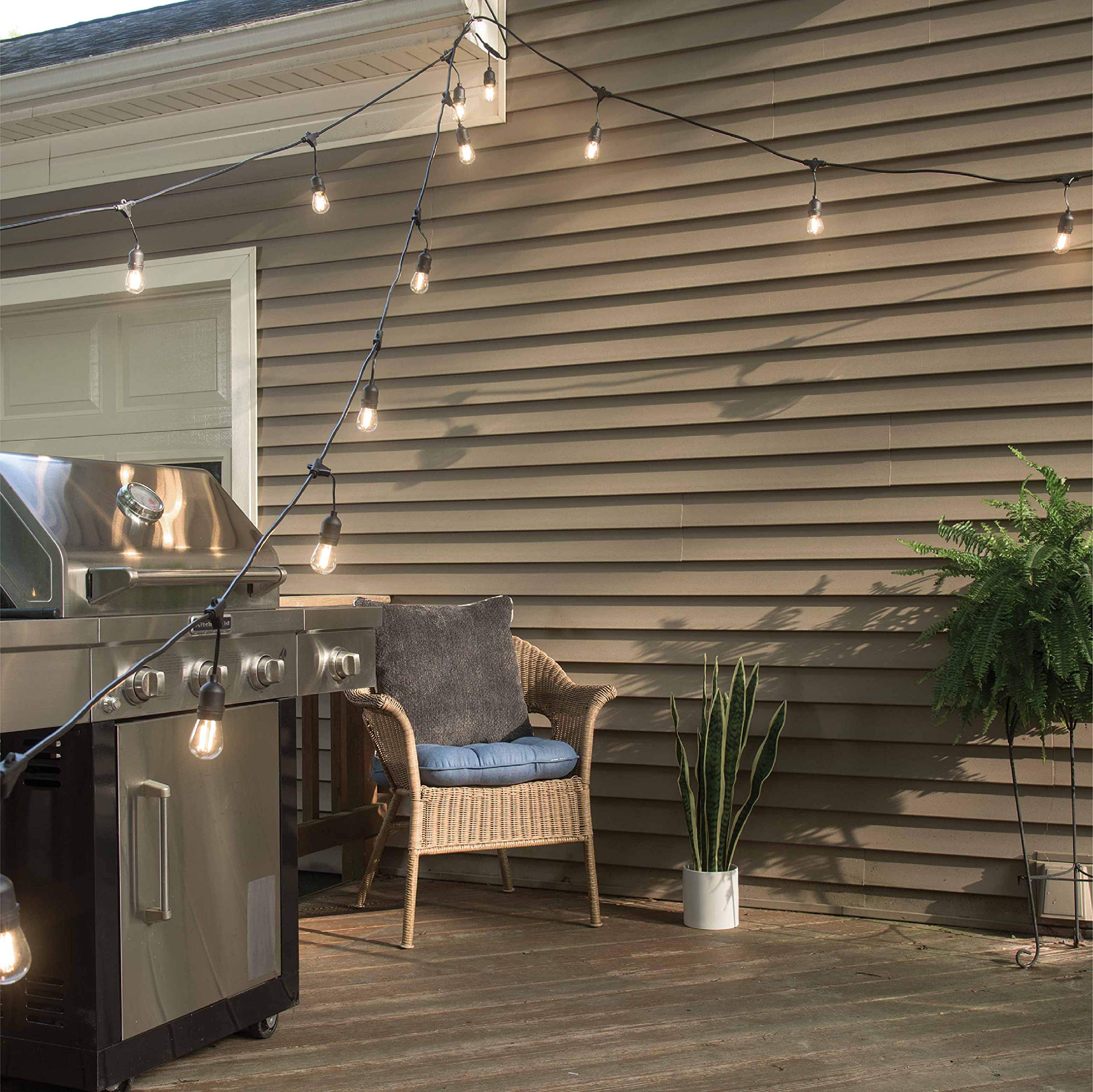 Mr Beams 2W S14 Bulb LED Weatherproof Outdoor String Lights, 24 feet, Black
