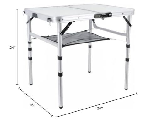 SearQing Portable Folding Table, 3 Adjustable Height Foldable Camping Table with Carrying Bag for Camping Picnic, Beach, RV, Shower, Backyard 24in x 16 in