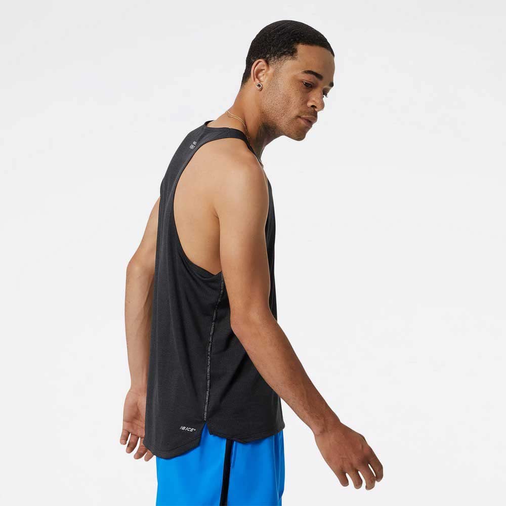 New Balance Men's Impact Run Singlet, Black, Large