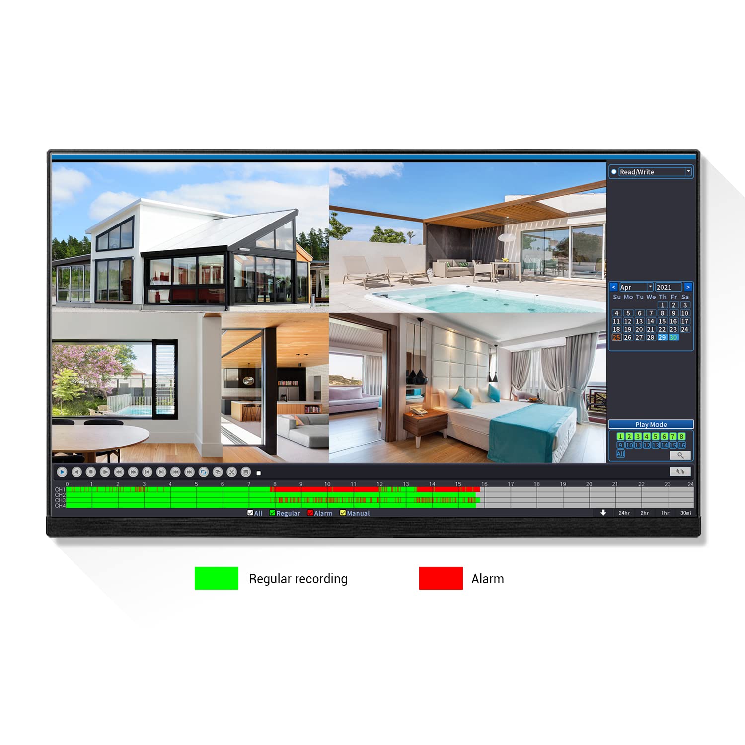 Westshine 16 Channel DVR 5M-N(5MP Lite) 16CH Hybrid 5-in-1(AHD/TVI/CVI/CVBS/IP) CCTV DVR H.265+ Home Surveillance Video Recorder Motion Detection Easy Remote Access 4K Output(NO Hard Disk)