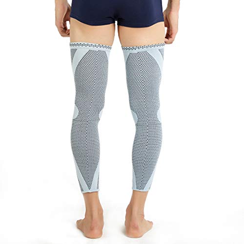 NeoTech Care Knee & Leg Sleeve - Breathable - Medium Compression - Grey (Size L, 1 Pair)