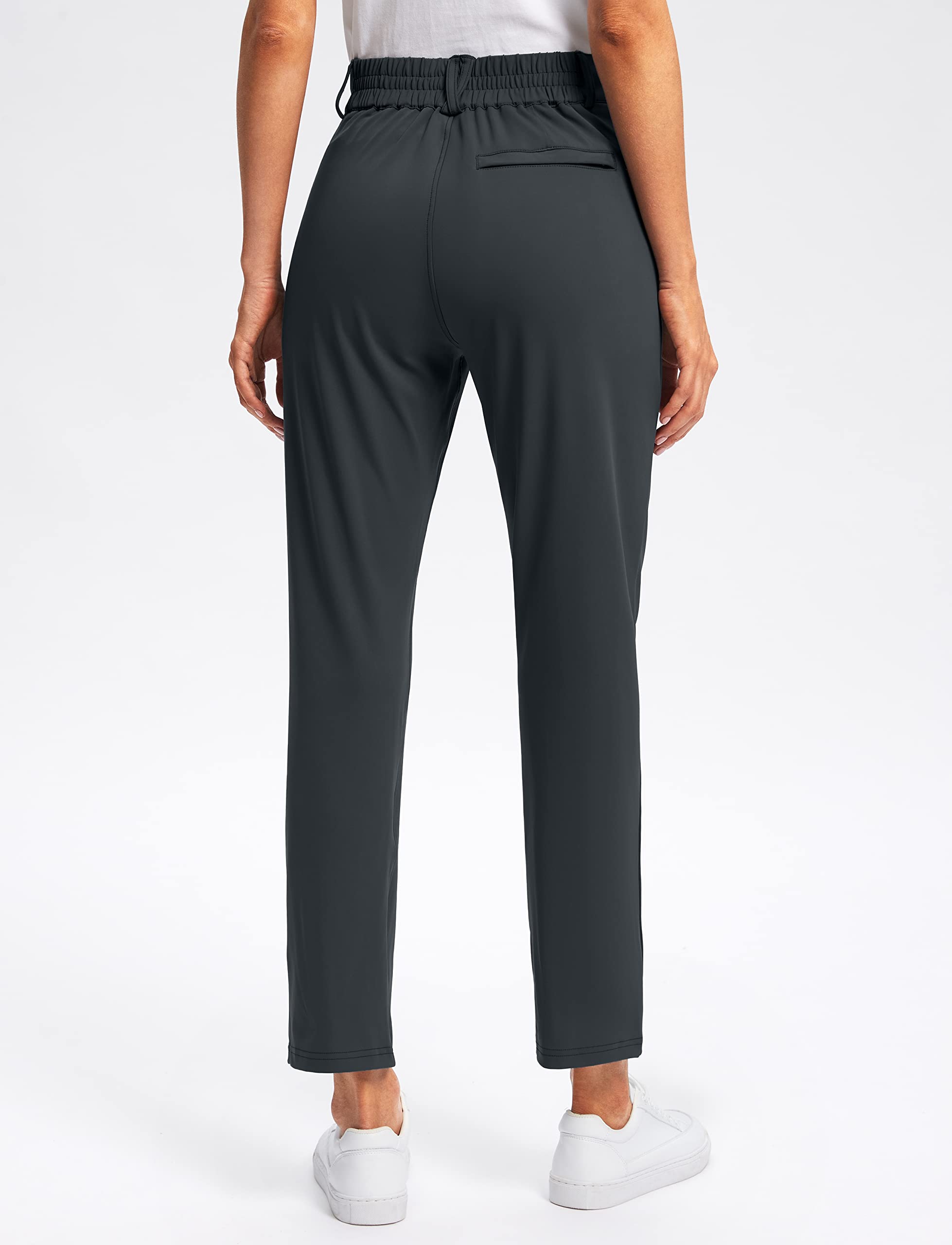 Viodia Women's Golf Pants with Zipper Pockets 7/8 Stretch Ankle Pants for Women Travel Casual Work Dark Grey
