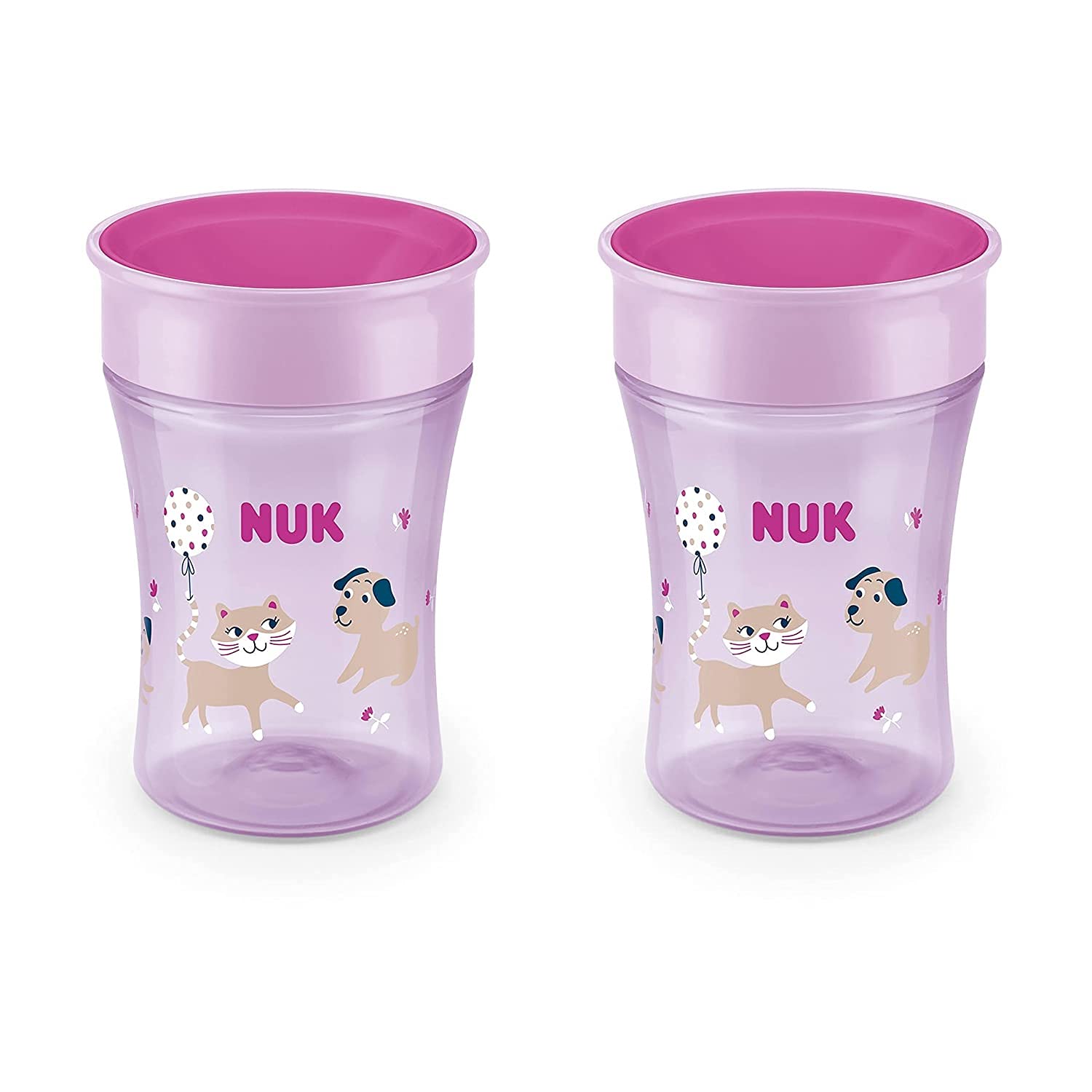 NUK Evolution 360 Cup (2 Pack, Purple Dog)