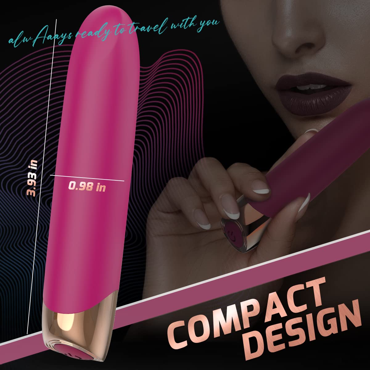 Mini Small Bullet Vibrator (Full Silicone) for Precise Stimulation, G Spot Dildo Vibrators Clitorals Stimulator with 7 Vibration, Rose Sex Toy Vibrator for Women Couple
