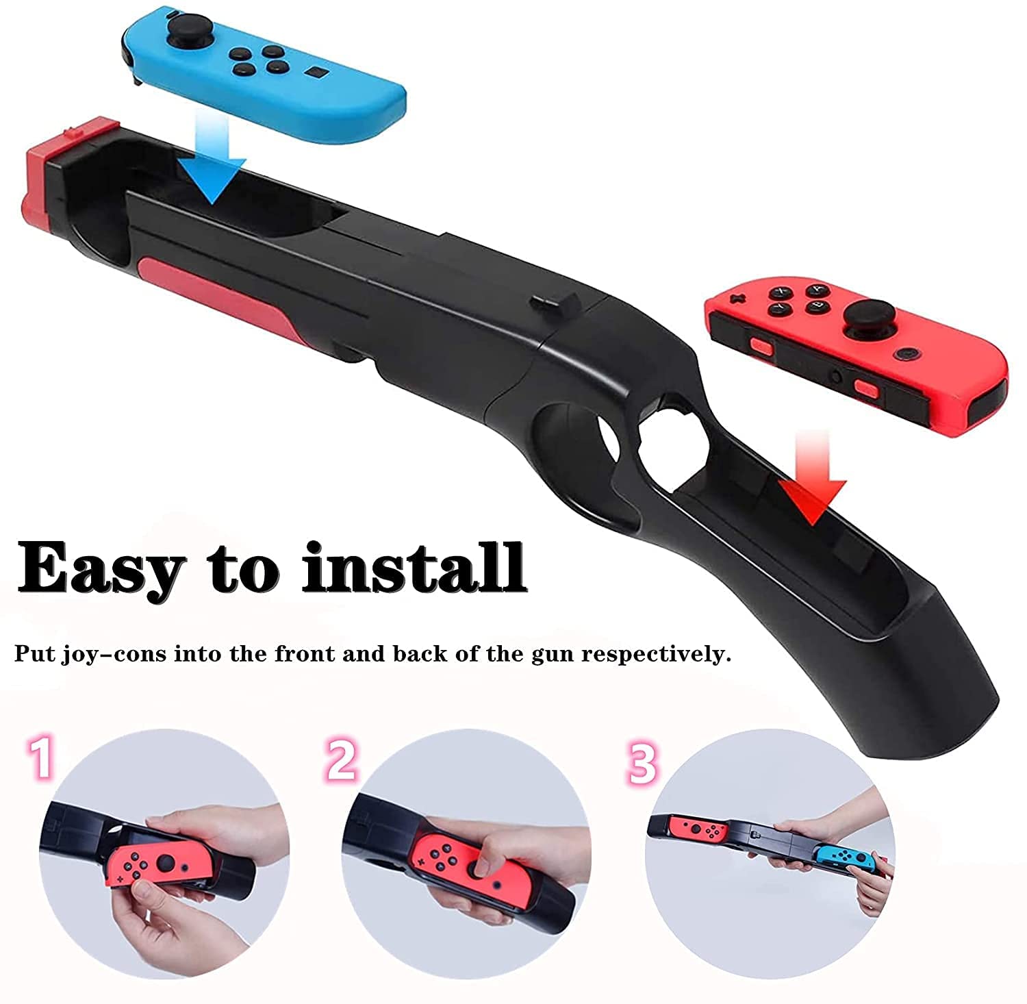 Shooting Game Gun Hand Grip Accessories for Nintendo Switch Hunting Game, Doom Eternal, Splatoon 2, Apex, Fortnite, Sniper Elite 3 Ultimate Edition, Resident Evil, Overwatch, Warframe