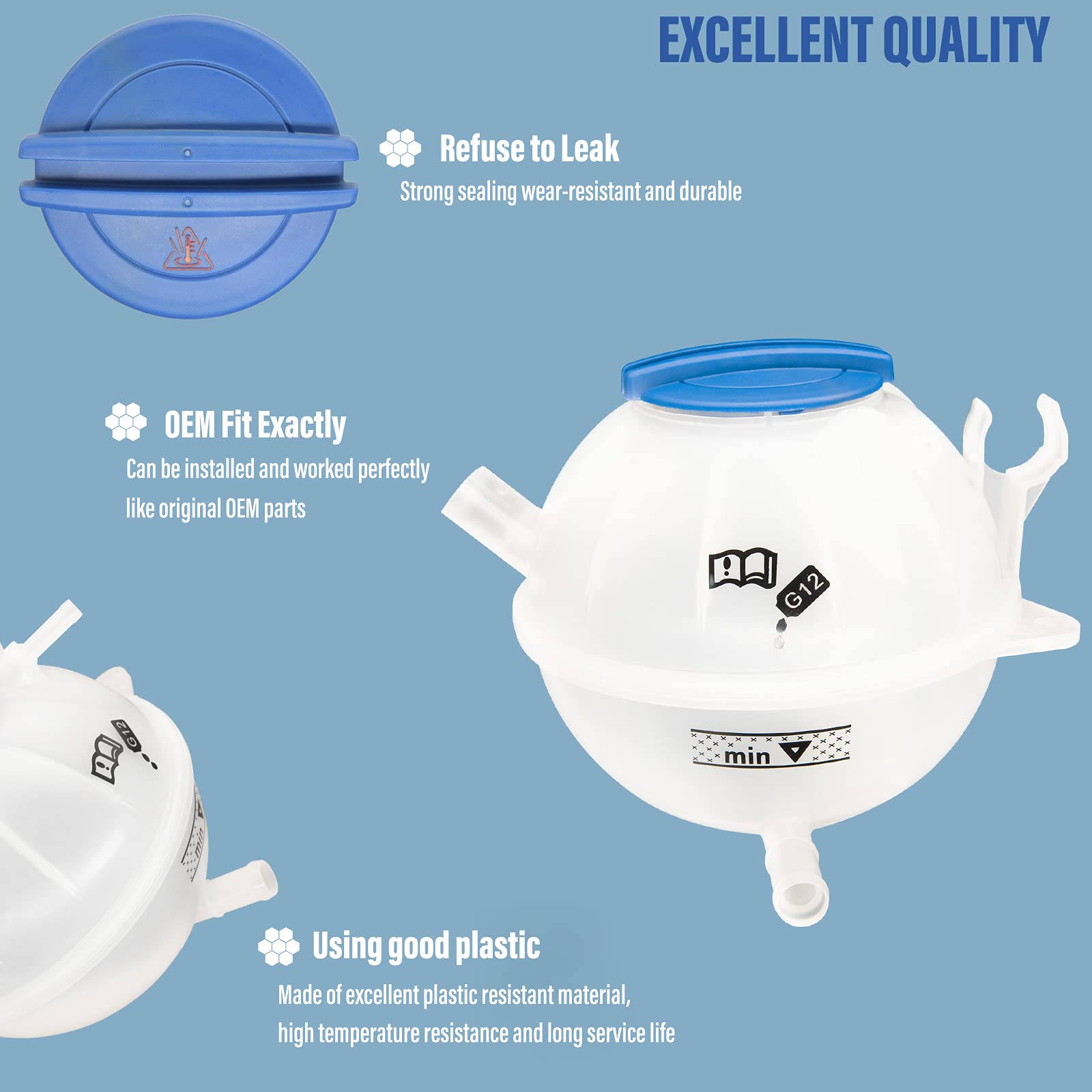 Radiator Coolant Overflow Reservoir Expansion Recovery Tank for VW Jetta Golf Volkswagen Passat Beetle Audi A3 Replaces# 1k0121407a