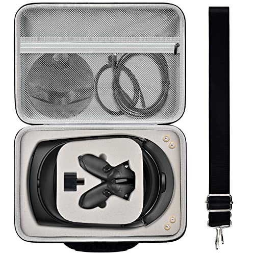Travel Case Compatible with Meta Quest 2/ Oculus Quest Pro VR Headset and Touch Controllers - Portable Carrying Bag for Charging Dock, VR Earphone and Accessory Storage - Box Only