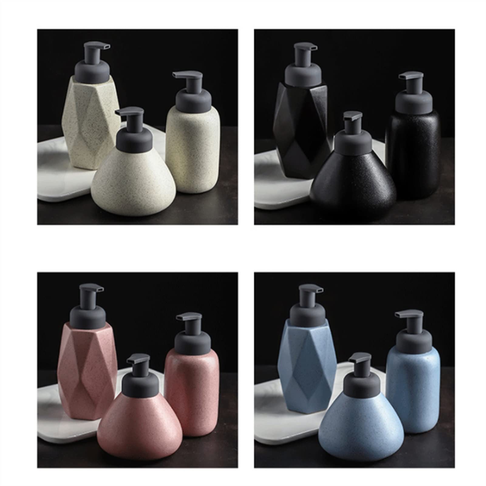 QTBH Soap Dispenser Ceramic Liquid Foam Soap Dispenser Portable Shampoo Conditioner Body Wash Lotion Pump Bottle Bathroom Accessories Soap Pump (Color : B2)
