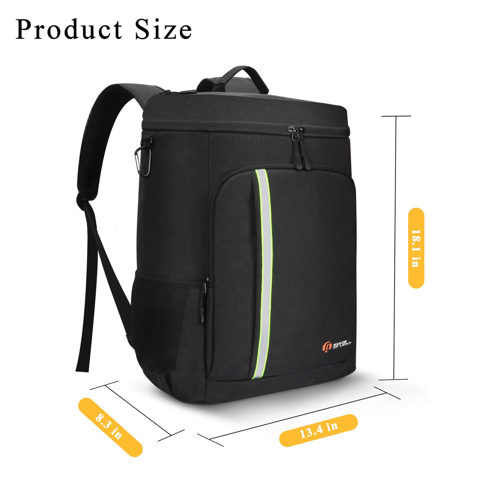 Seeds of Light Cooler Backpack 35 Cans Insulated Pack Leak Proof Large Capacity for Camping, Picnic, Hiking, Beach and Trips for Men Women