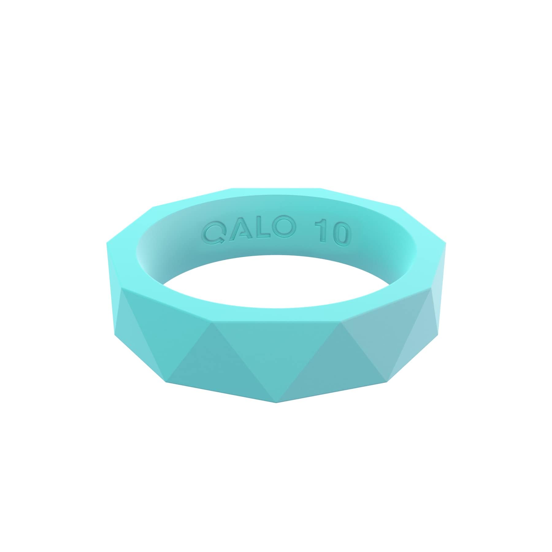 QALO Women's Rubber Silicone Ring, Prism Rubber Wedding Band, Breathable, Durable Engagement Silicone Ring, 4.9mm Wide 2.1mm Thick, Blush, Size 7
