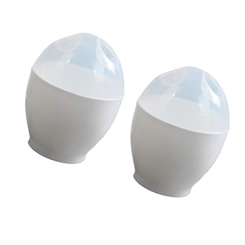 UPKOCH 2pcs Microwave Egg Cooker Mini Cup Steamed Scrambled Egg Poacher Omlette Maker for Instant Breakfast Home Kitchen Stove Top Microwave